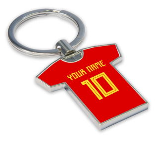 Personalised Spain Football Shirt Key Ring [SPAKEYRING] - Uksoccershop