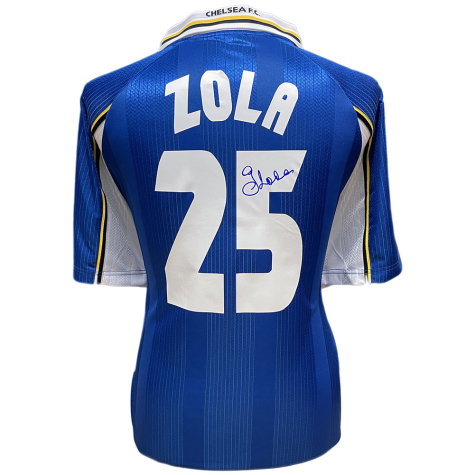Chelsea FC 1998 UEFA Cup Winners' Cup Final Zola Signed Shirt [TM-00458 ...