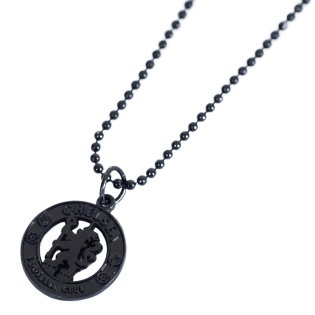 Chelsea FC Black Plated Pendant & Chain [TM-05118] - Uksoccershop