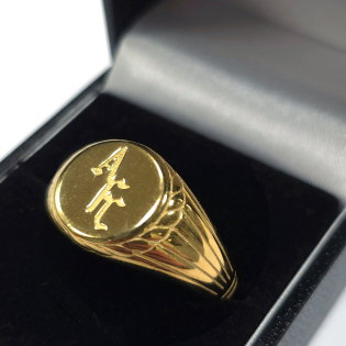 Arsenal FC 18ct Gold Plated on Silver Signet Ring - T [TM-06433 ...