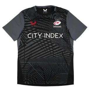 2023-2024 Saracens SS Training Tee (Black) [TM3615-175] - Uksoccershop
