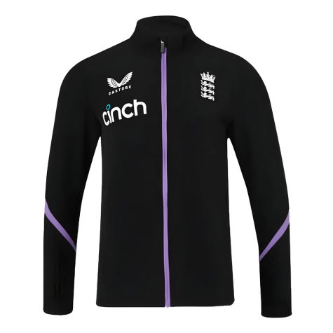 2024 England Cricket Anthem Jacket (Black) [TM6811-009] - Uksoccershop