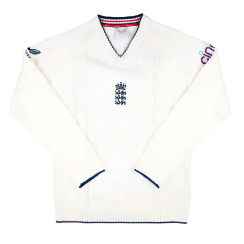 2024-2025 England Test Cricket Knitted Sweatshirt (White) [TM1335-020 ...