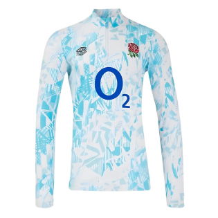 2024-2025 England Rugby Warm Up Mid Layer O2 (White) [90767M-MNV ...