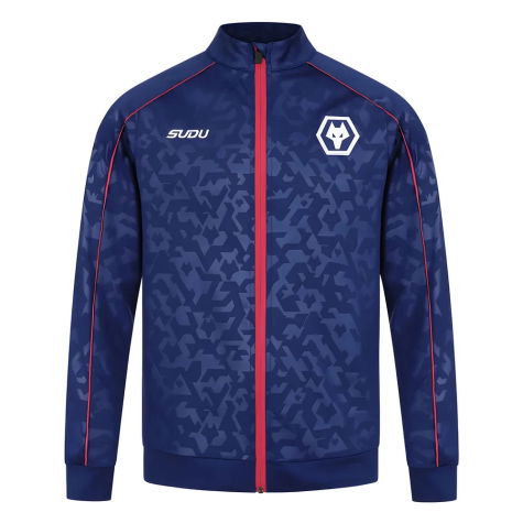 2024-2025 Wolves Pre Match Anthem Jacket - Blue [2300690] - Uksoccershop