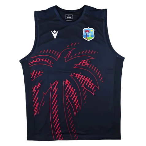 2025 West Indies Cricket Sleeveless Training Jersey (Navy ...
