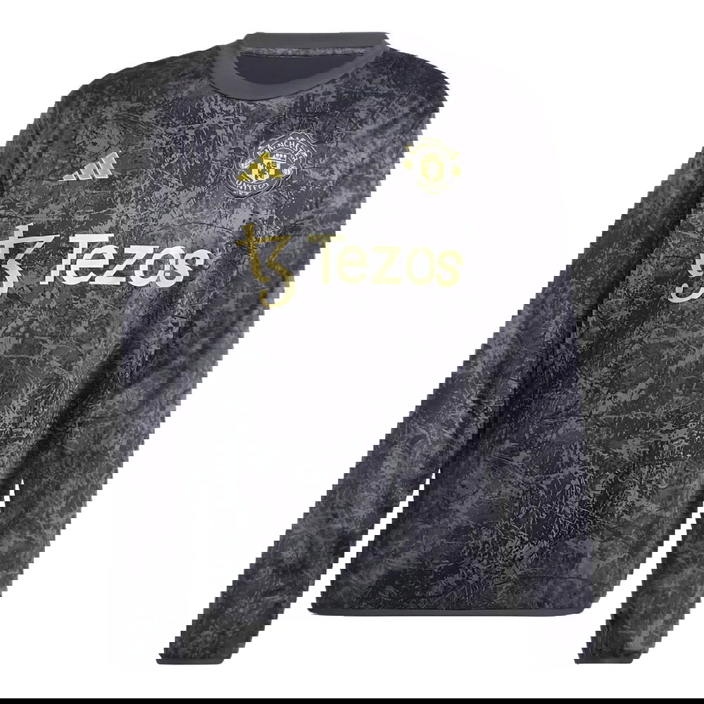 2023-2024 Man Utd Stone Roses Warm Top (Black) [IQ1567] - Uksoccershop